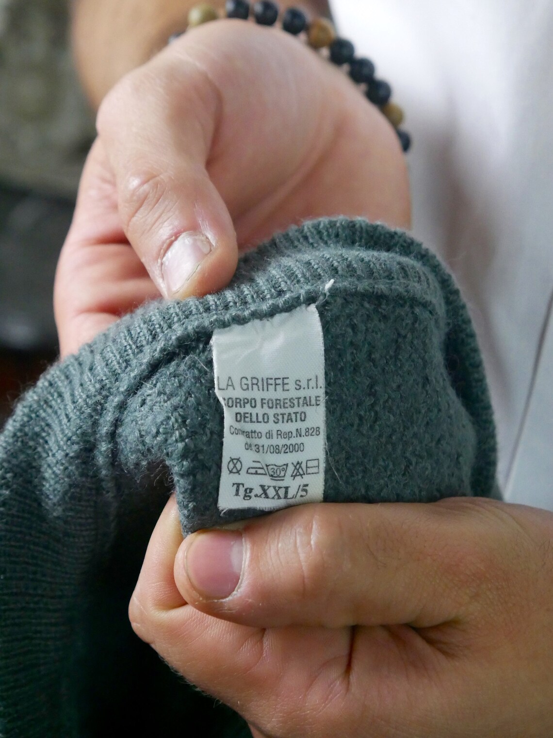 Slate Gray Sweater Italian Vintage Wool Blend V-neck Military - Etsy