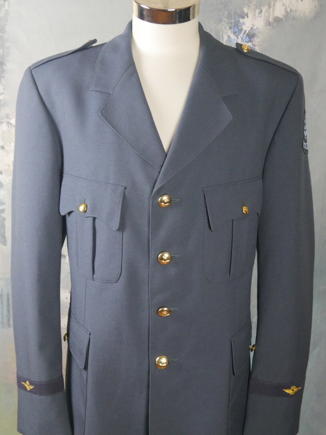 Blue Military Jacket European Vintage Dutch Air Force Blazer - Etsy