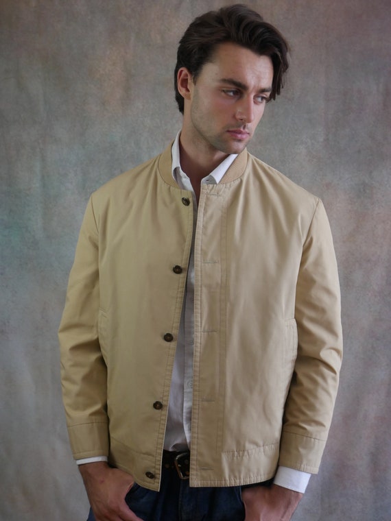 1960s European Vintage Beige Collegiate Jacket: Size … - Gem