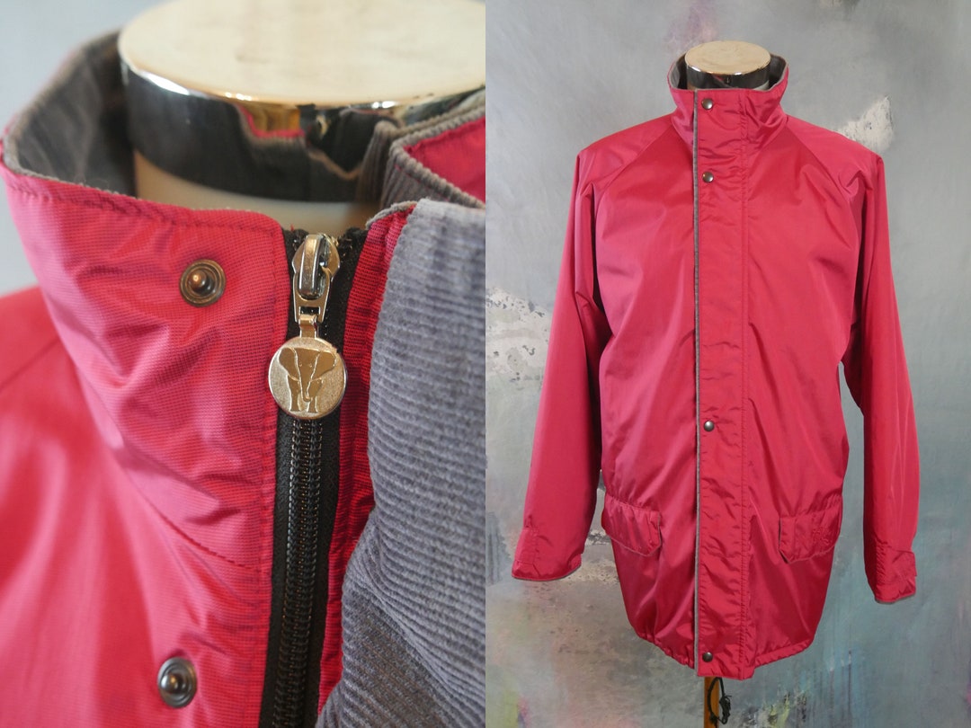 Red Nylon Jacket 1990s European Vintage Zippered Sport Jacket - Etsy