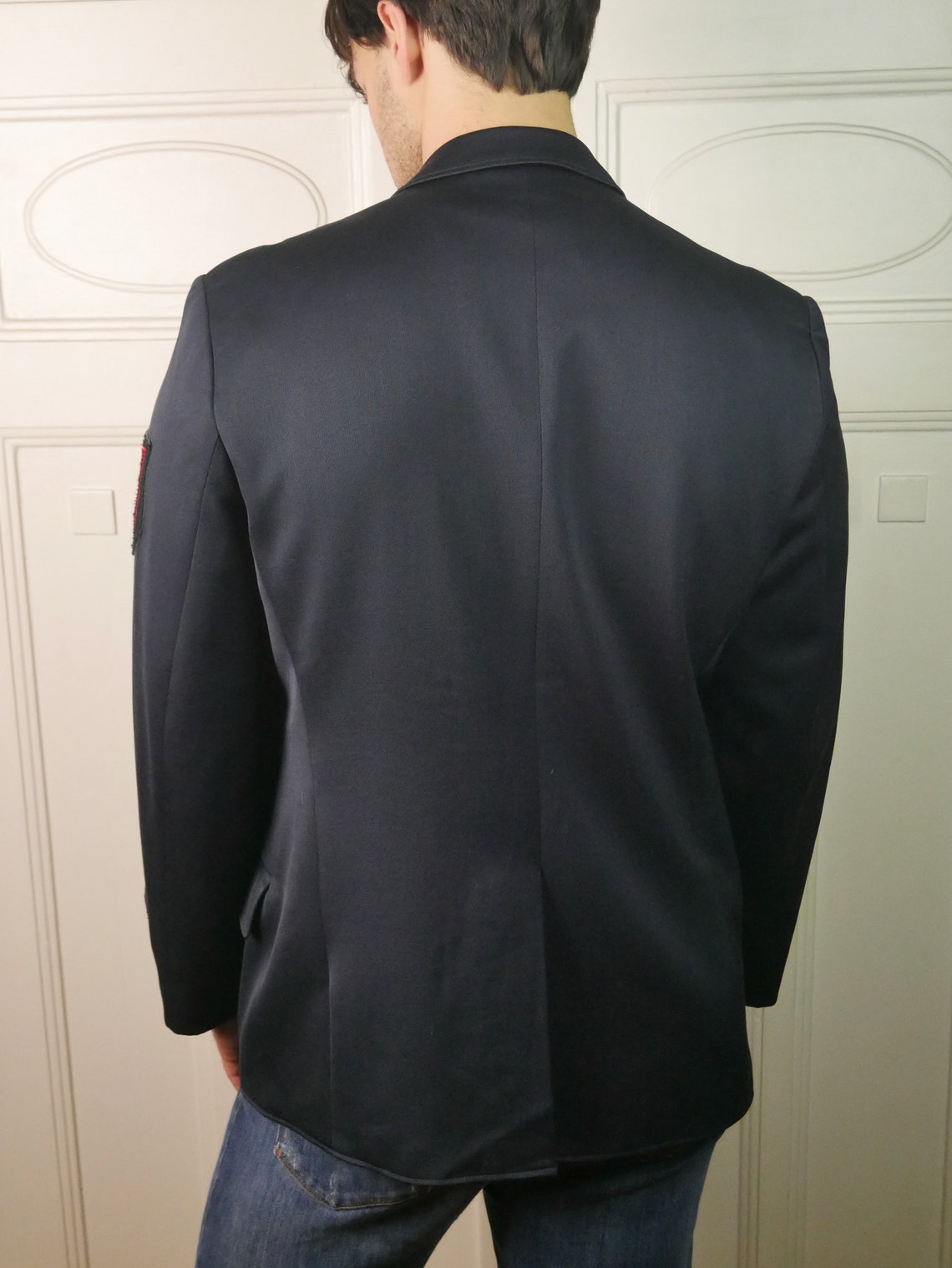 German Officer Jacket 1980s Vintage Dark Navy Blue Fireman - Etsy