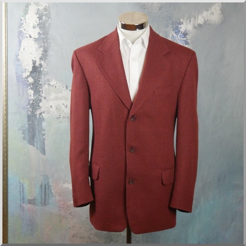 Men's Rust Blazer 1980s Single-breasted European Vintage - Etsy