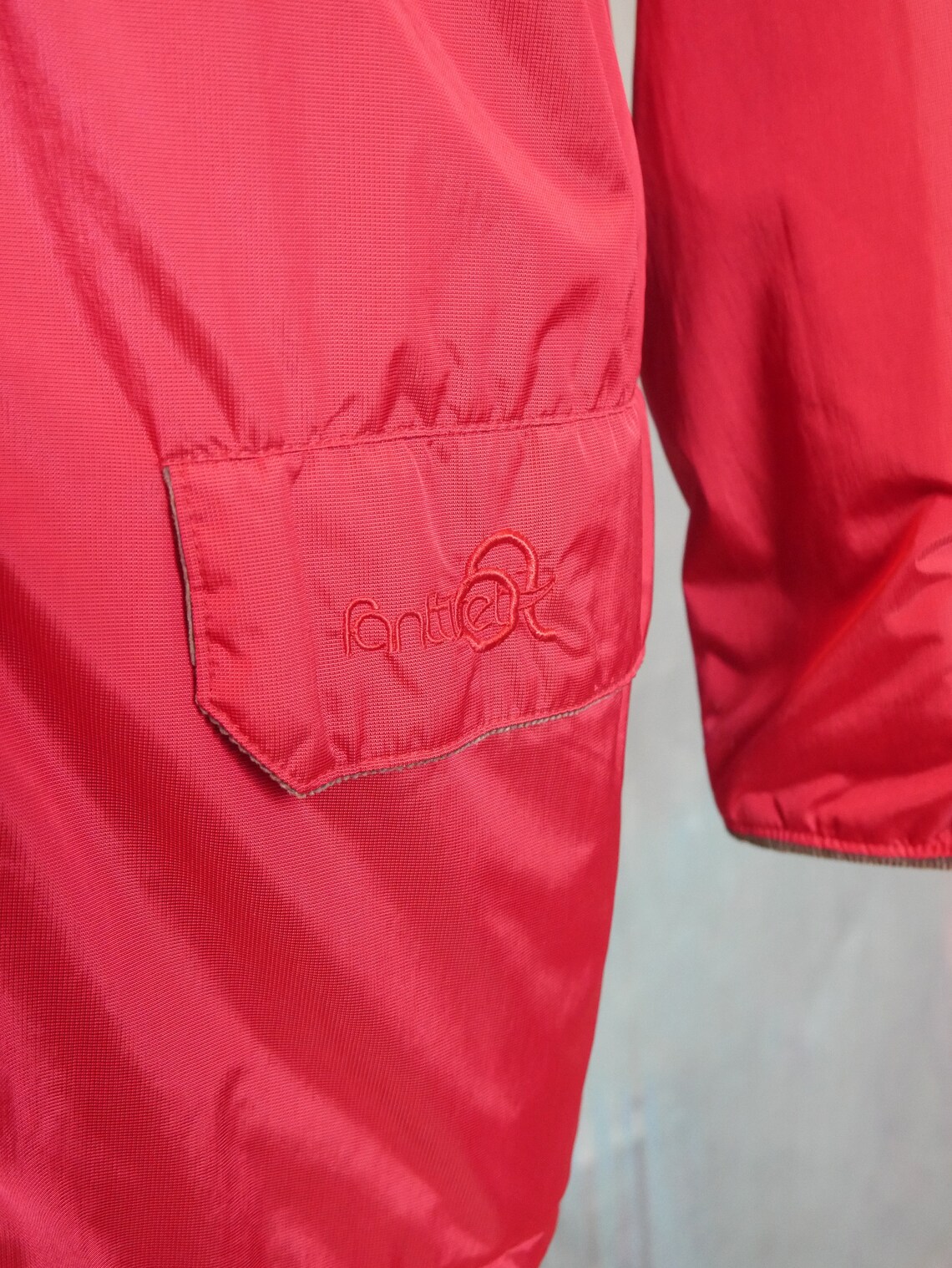 Red Nylon Jacket 1990s European Vintage Zippered Sport Jacket | Etsy