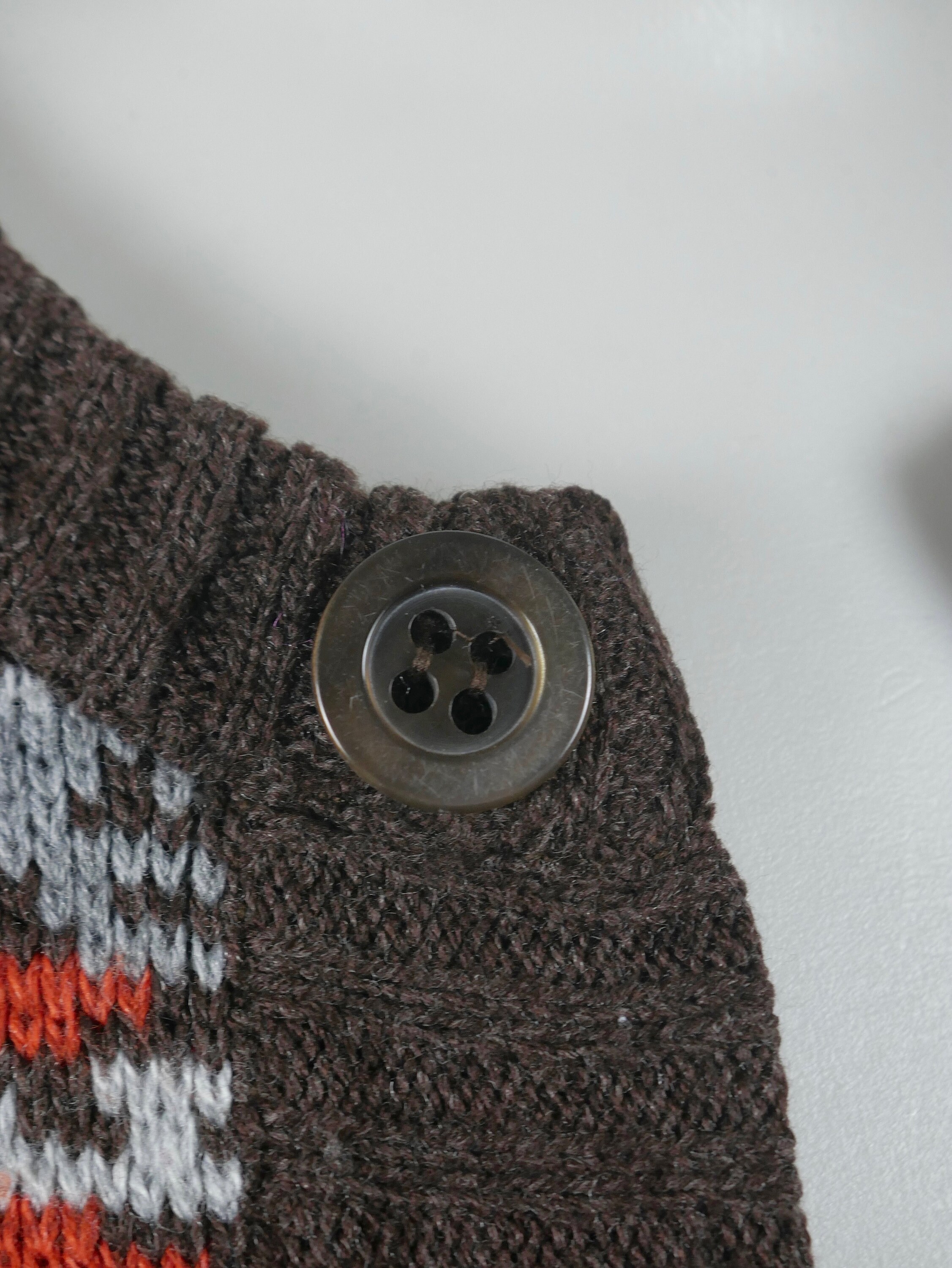 European Vintage Knit Cardigan Gray Brown & Rust Orange - Etsy