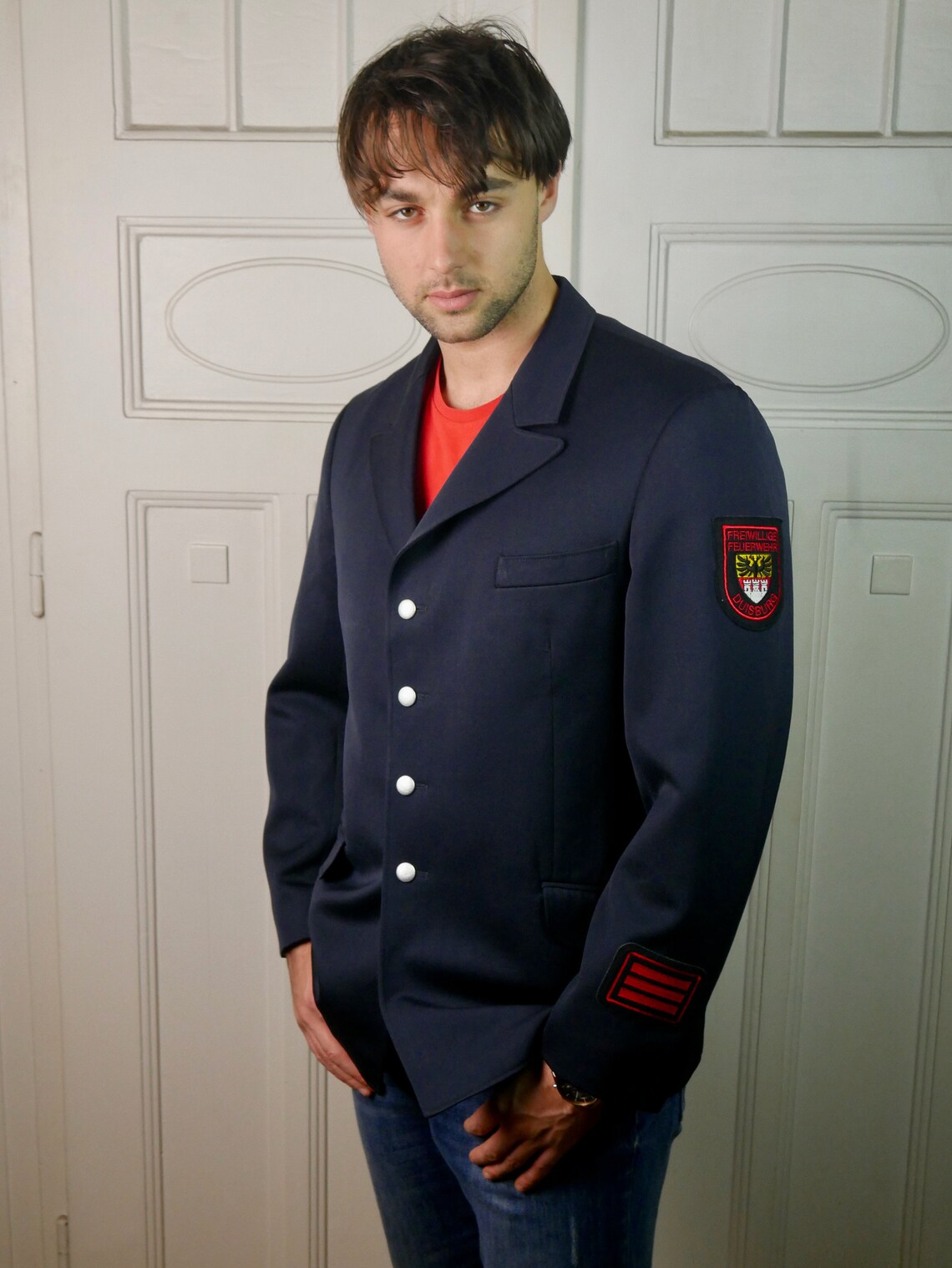 German Officer Jacket 1980s Vintage Dark Navy Blue Fireman - Etsy