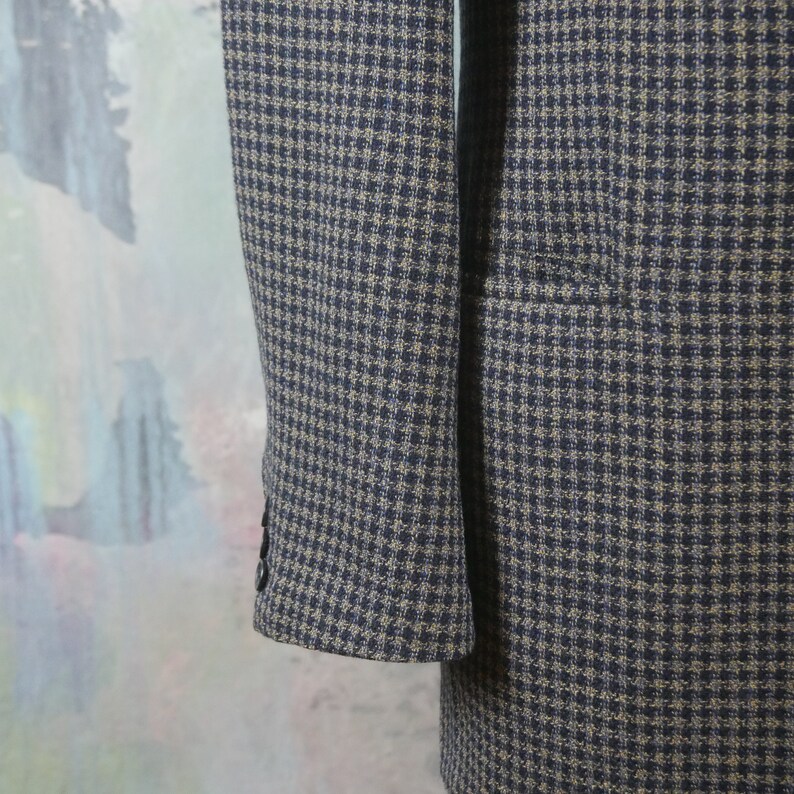 Blue & Beige Check Blazer German Vintage Single-breasted - Etsy