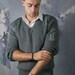 Slate Gray Sweater, Italian Vintage Wool Blend V-neck Military Style ...