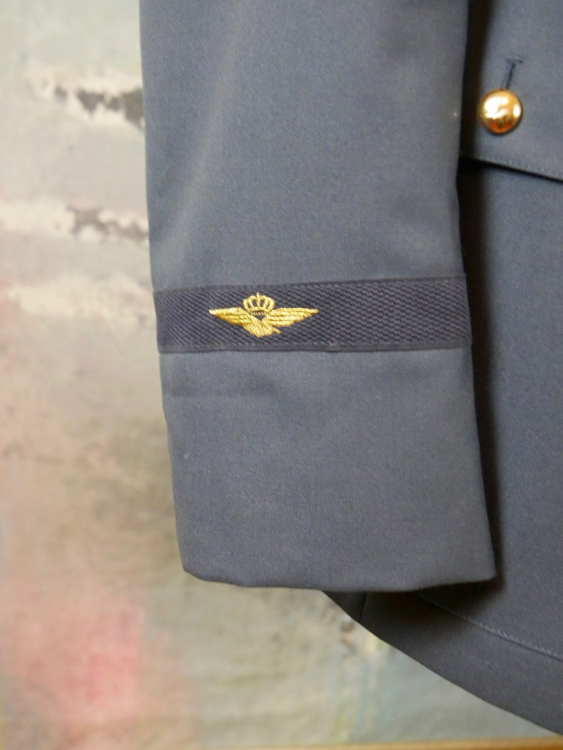 Vintage Military Jacket Gray 90s Dutch Air Force Uniform - Etsy