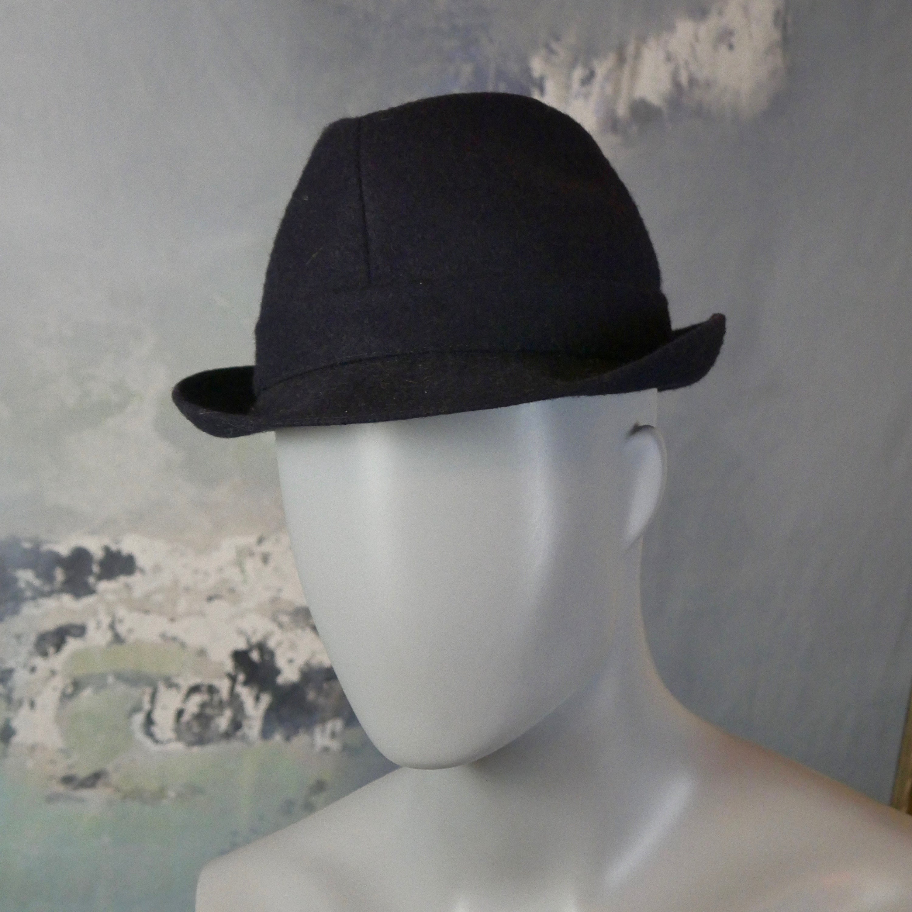 1960s Charcoal Gray Trilby Hat French Vintage Wool Felt | Etsy