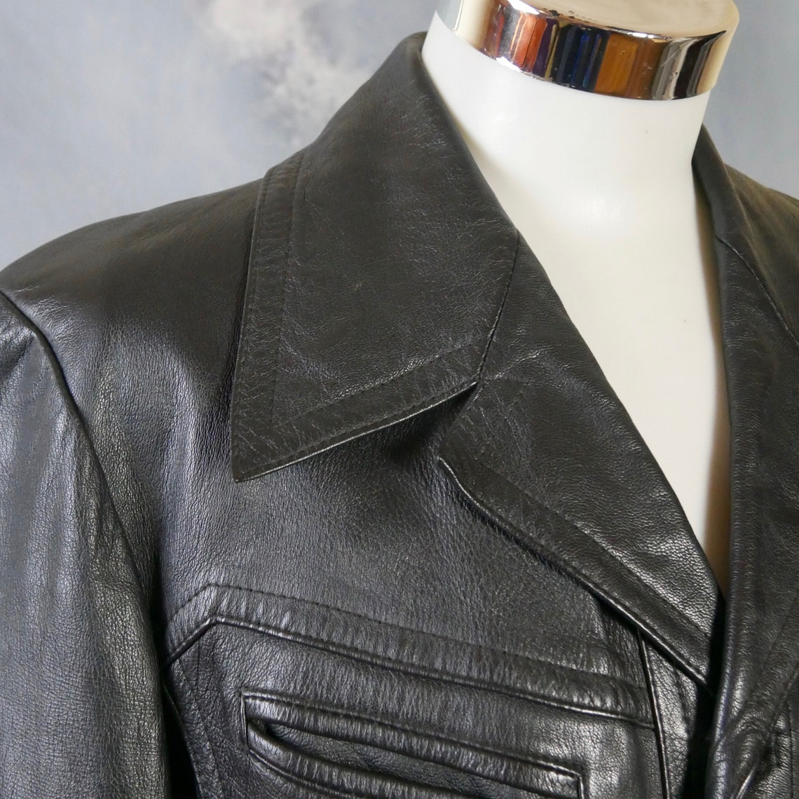 Swedish Vintage Black Leather Jacket: Size Large (40 to 42 US/UK) - Etsy