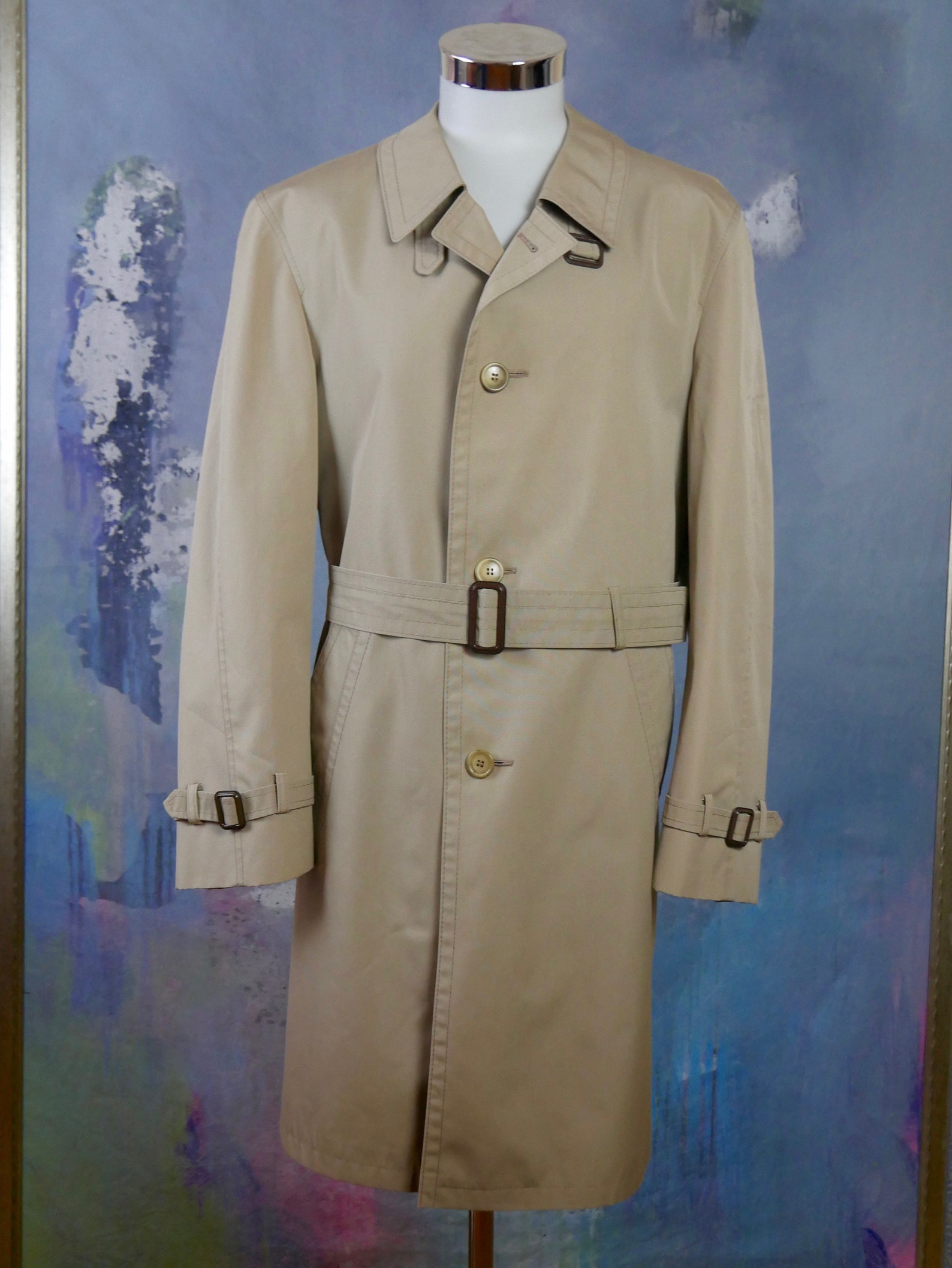 Beige Trench Coat 1970s German Vintage Single-breasted Belted - Etsy