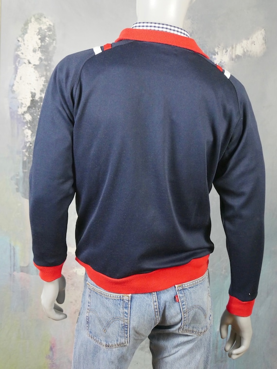 1990s Tennis Track Jacket, Navy Blue Zippered Sports … - Gem