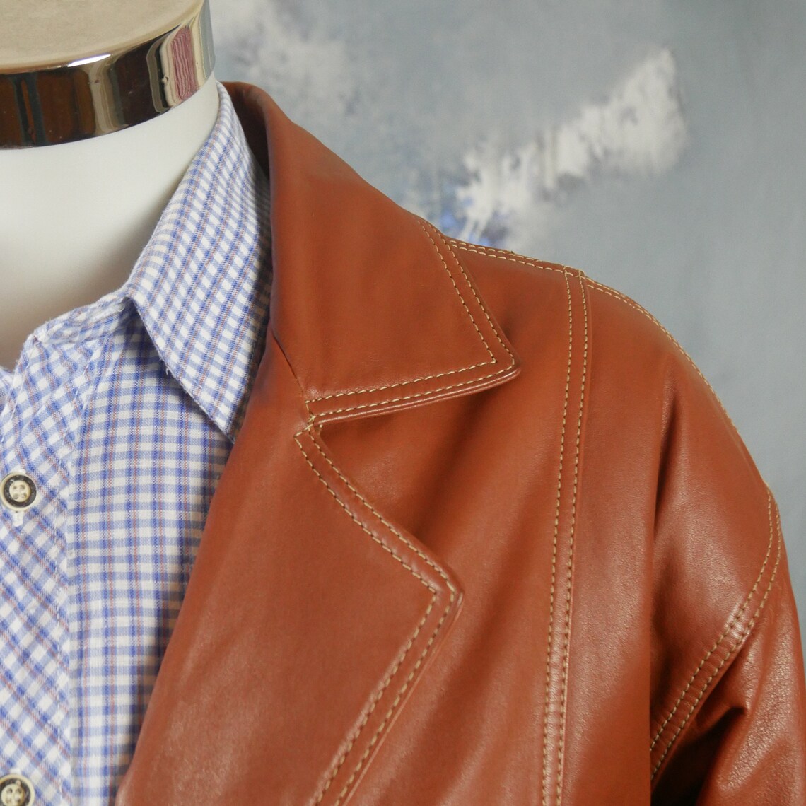 1980s Squash Brown Leather Jacket Swedish Vintage Janbell | Etsy