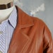 1980s Squash Brown Leather Jacket, Swedish Vintage Janbell Retro Blazer ...