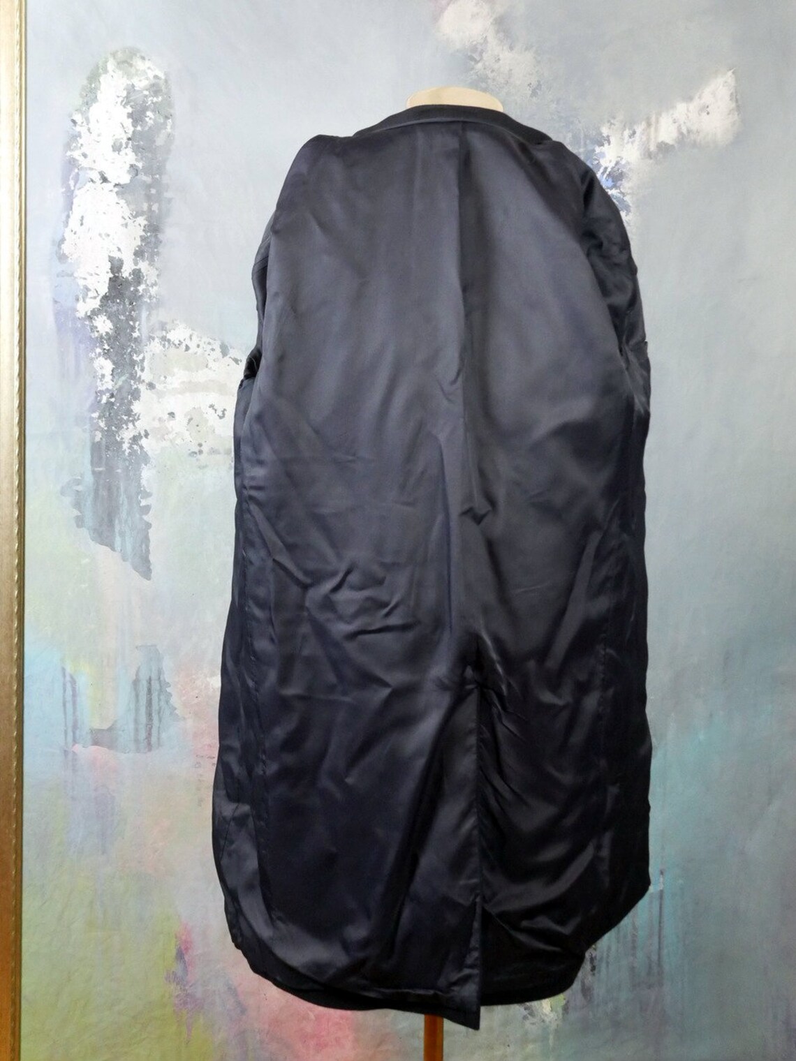 Navy Blue Overcoat European Vintage Wool Long Mad Men Style - Etsy