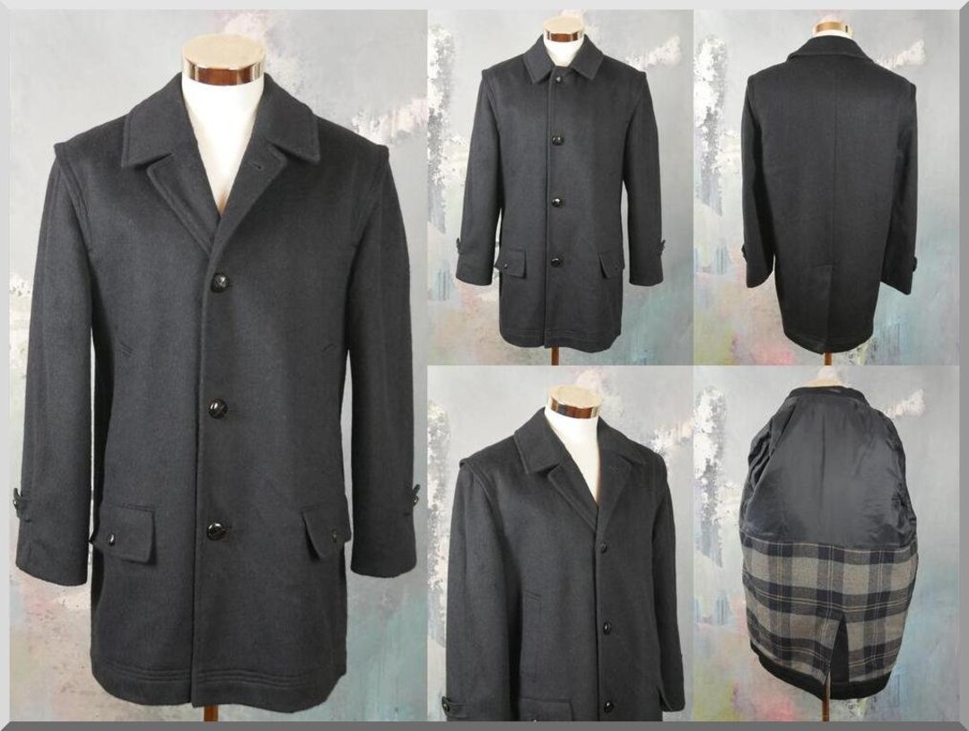 Navy Blue Wool Coat, European Vintage Loden Overcoat, Austrian Retro ...