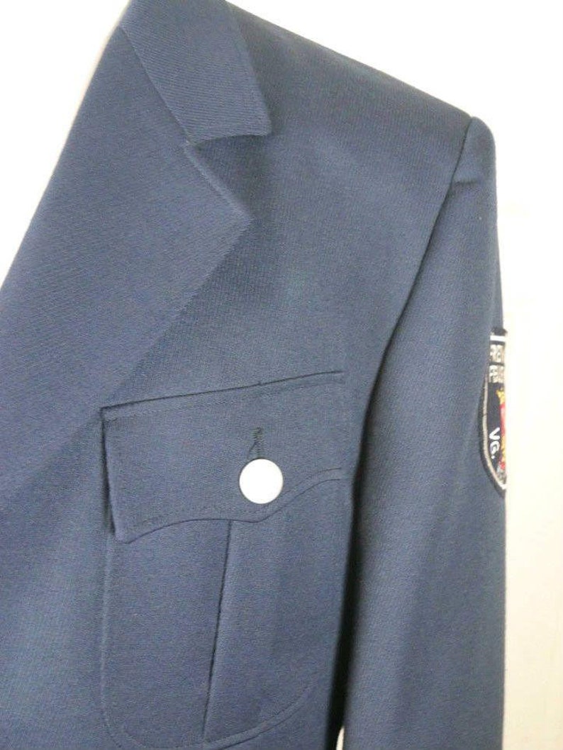Vintage Firefighter Jacket Dark Blue With Silver Buttons - Etsy