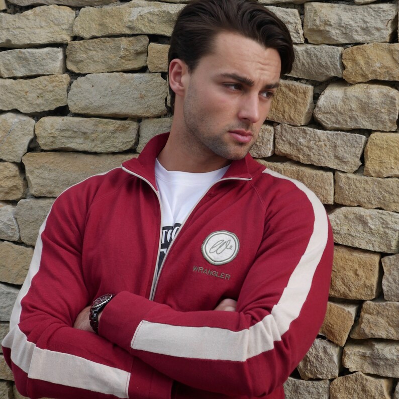 Vintage Track Jacket 1990s Wrangler Brick Red & Cream Cotton - Etsy