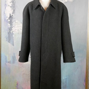 Hugo Boss Overcoat, Charcoal Gray Wool Tweed Coat, European Vintage Men ...