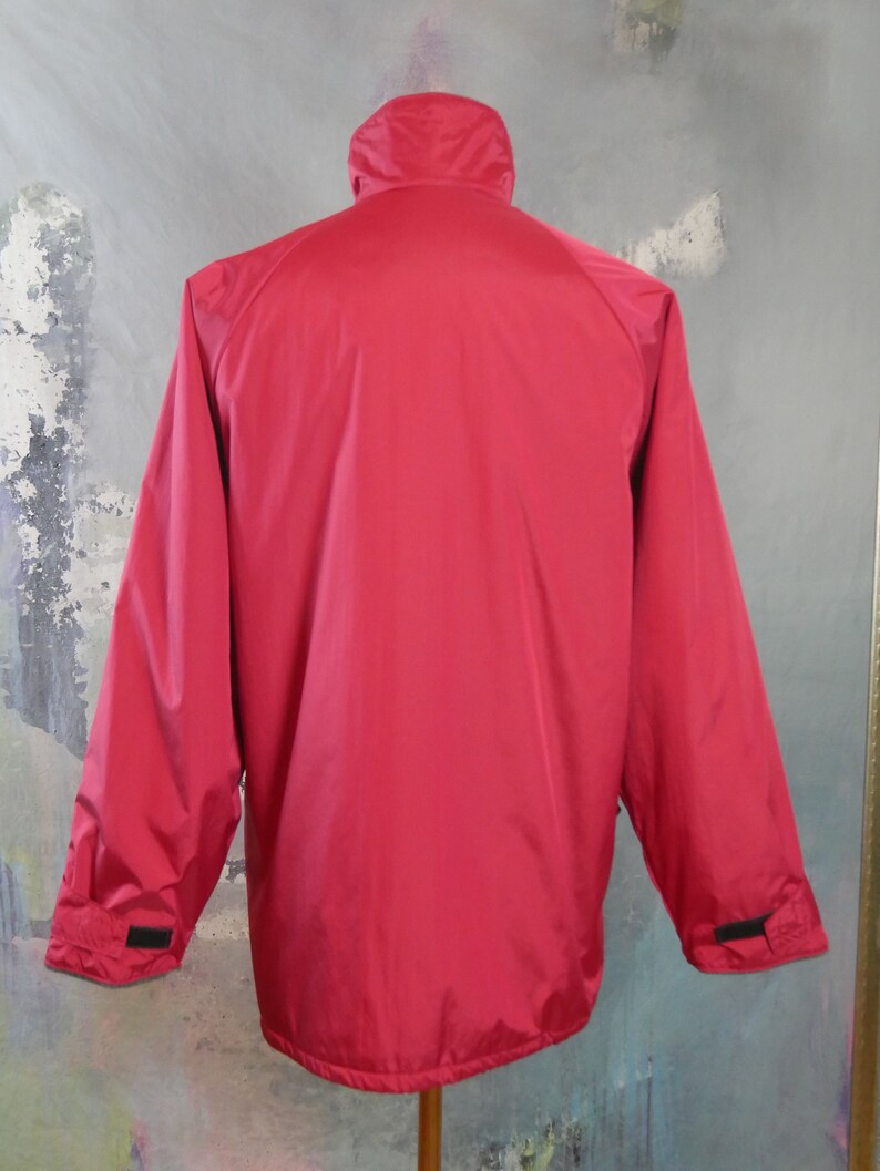 Red Nylon Jacket 1990s European Vintage Zippered Sport Jacket | Etsy
