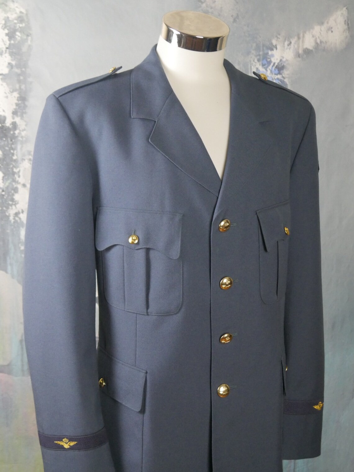 Blue Military Jacket European Vintage Dutch Air Force Blazer - Etsy