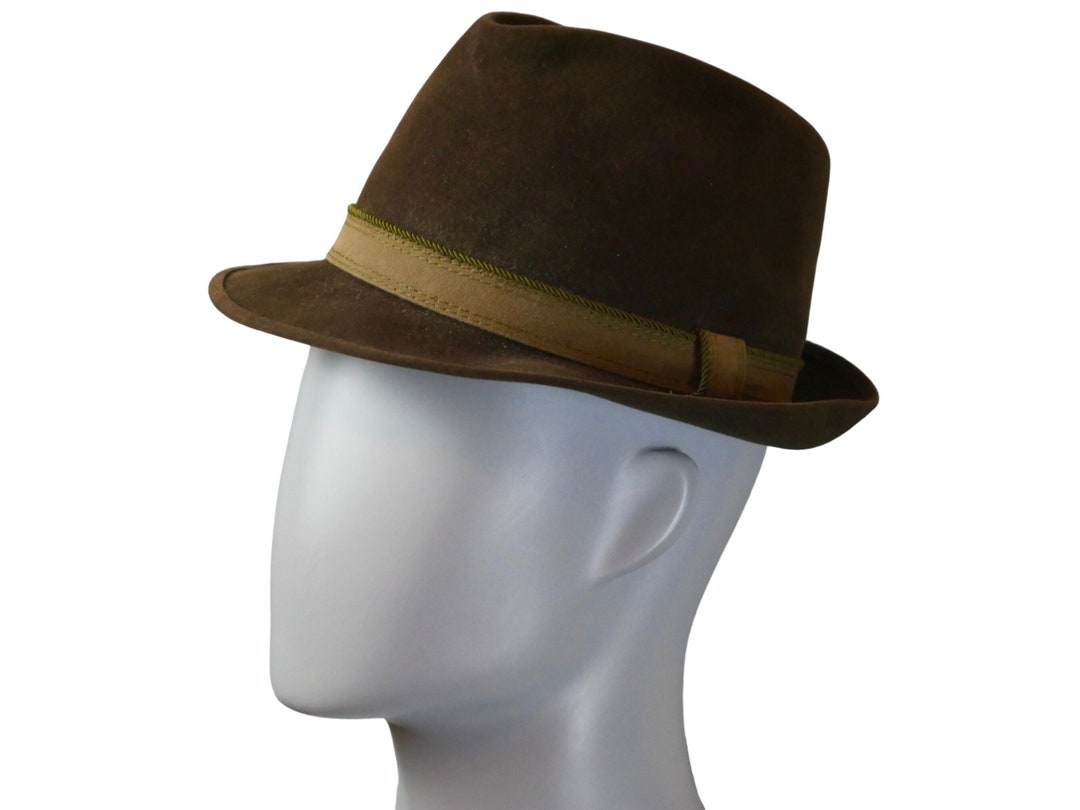 1960s Men's Fedora, European Vintage Trilby Style Olive Green Felt ...