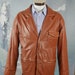 1980s Squash Brown Leather Jacket, Swedish Vintage Janbell Retro Blazer ...