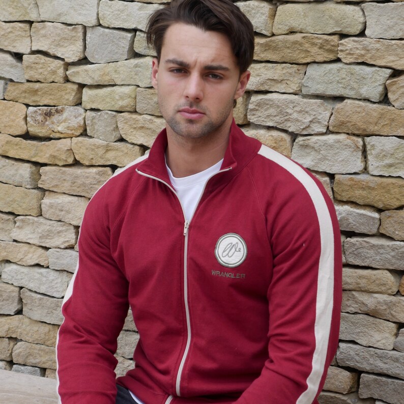 Vintage Track Jacket 1990s Wrangler Brick Red & Cream Cotton - Etsy