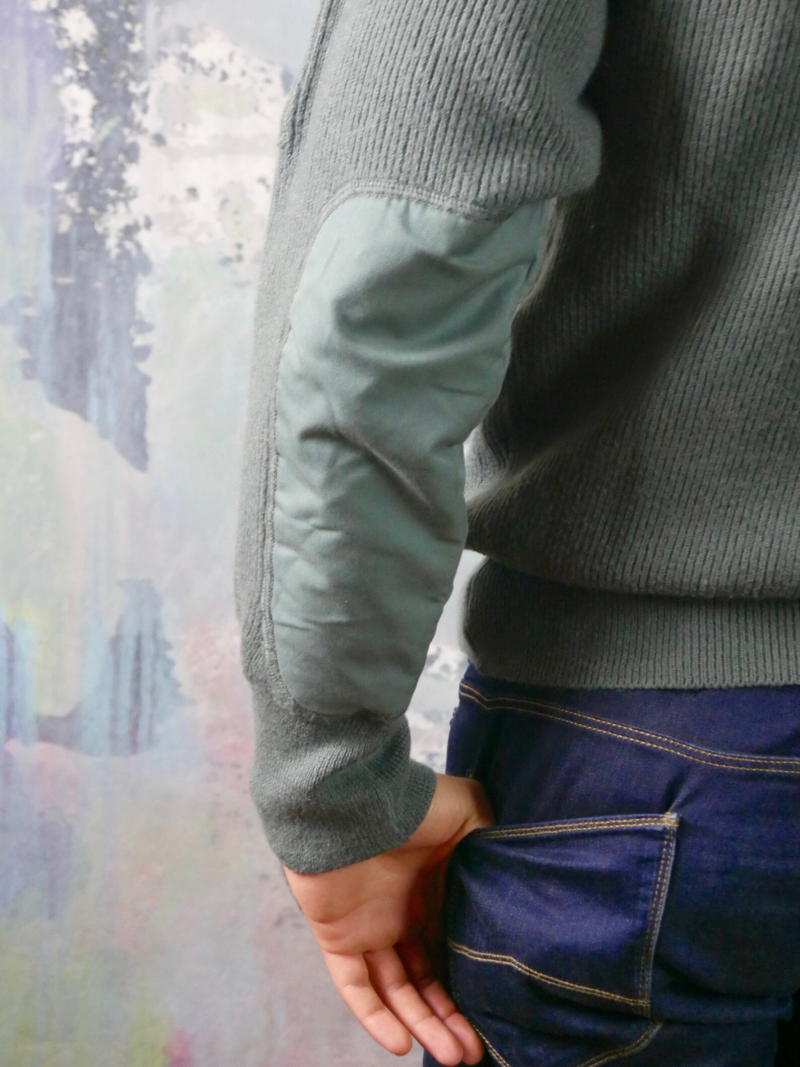 Slate Gray Sweater Italian Vintage Wool Blend V-neck Military - Etsy