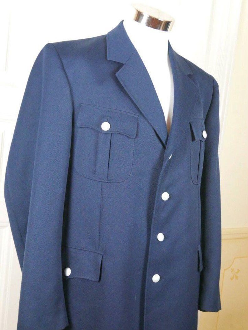 Vintage Firefighter Jacket Dark Blue With Silver Buttons - Etsy