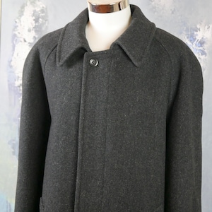 Hugo Boss Overcoat, Charcoal Gray Wool Tweed Coat, European Vintage Men ...