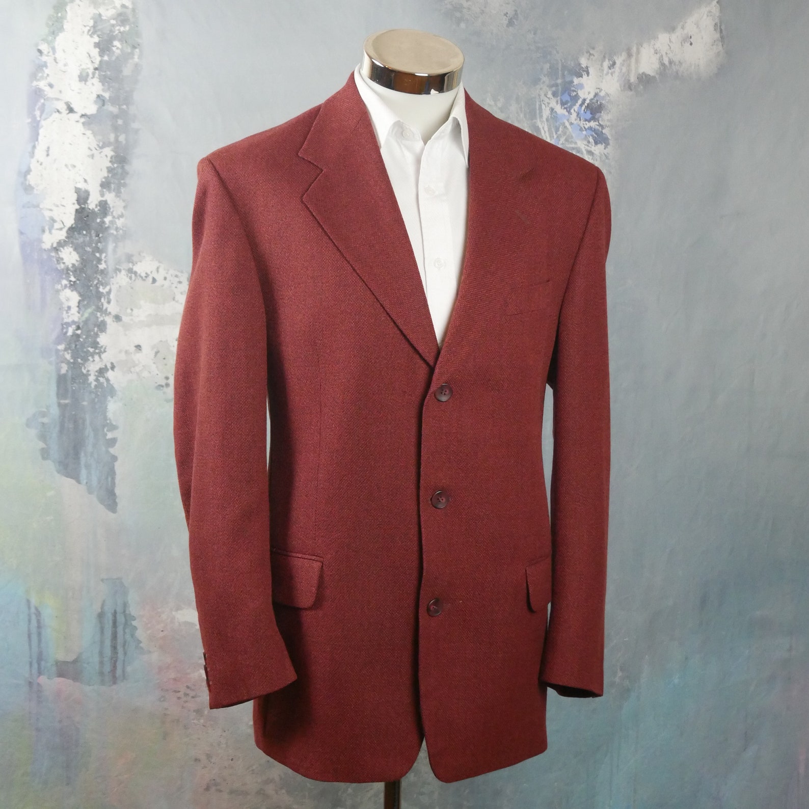 Men's Rust Blazer 1980s Single-breasted European Vintage - Etsy