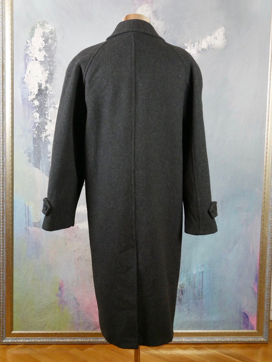 Hugo Boss Overcoat Charcoal Gray Wool Tweed Coat European | Etsy