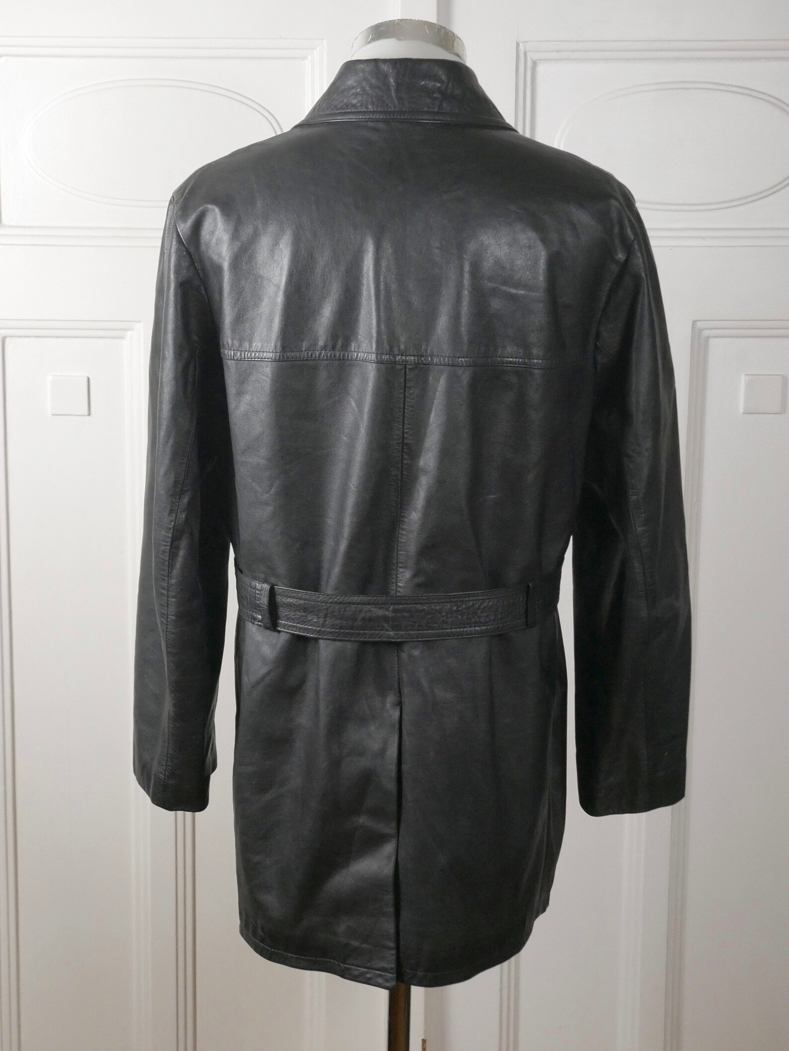 1980s Black Leather Jacket Retro European Vintage Button-down - Etsy