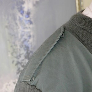 Slate Gray Sweater, Italian Vintage Wool Blend V-neck Military Style ...
