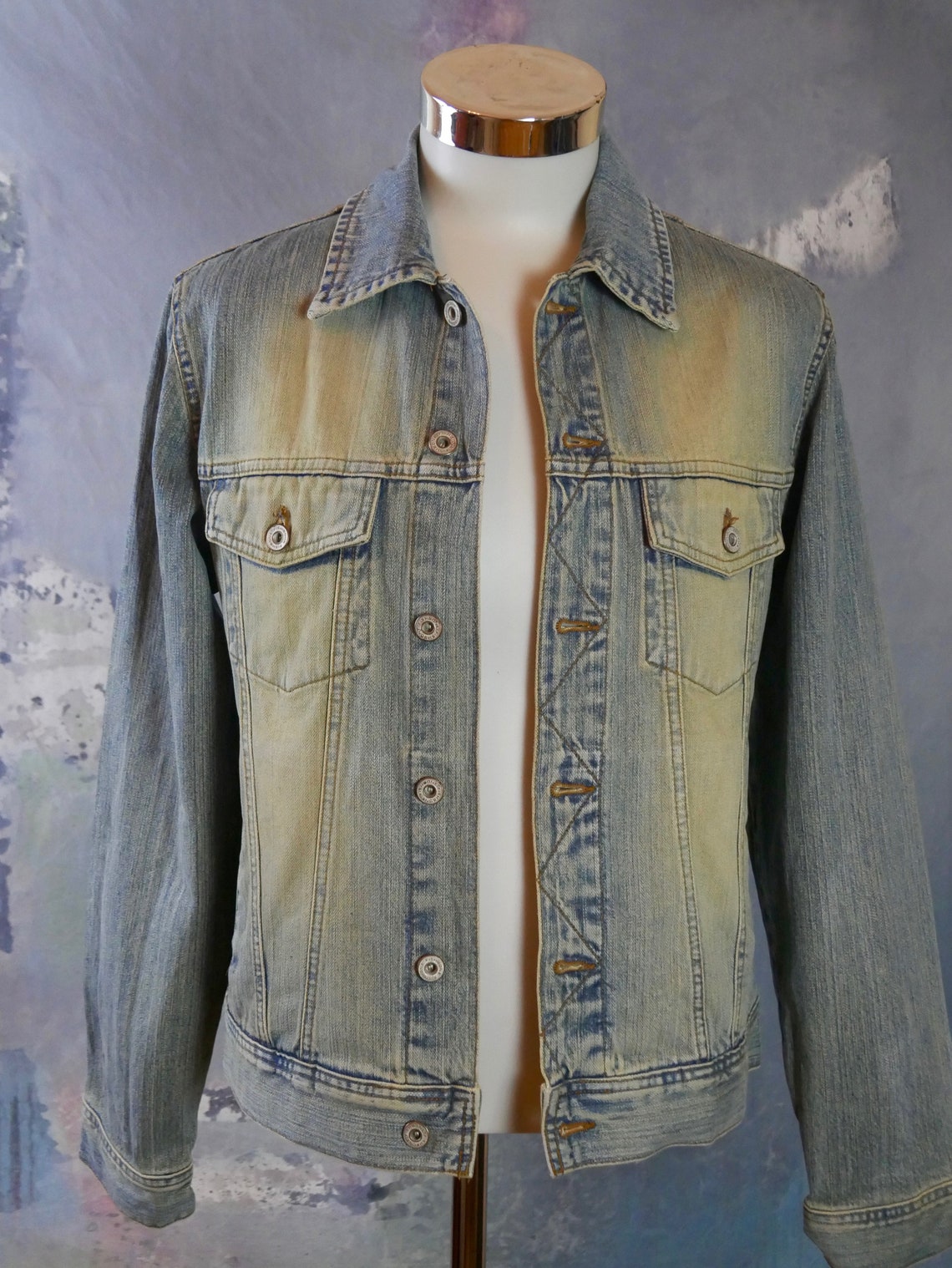1990s Denim Jacket European Vintage Blue Jeans Jacket: Size - Etsy