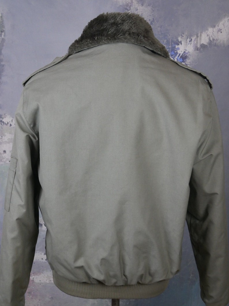 Retro Flight Jacket Israeli Vintage Sage Gray Bomber Jacket W | Etsy
