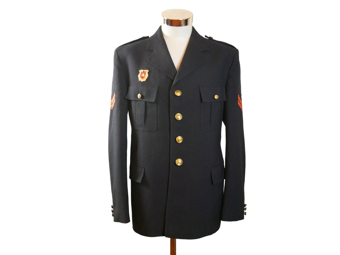 Fireman Jacket, Dutch Vintage Firefighter Officer Blazer, Size 42 - Etsy