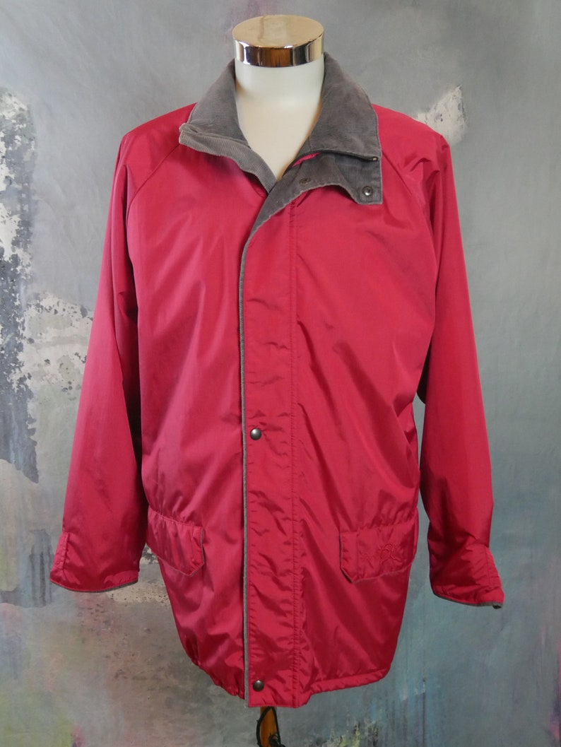 Red Nylon Jacket 1990s European Vintage Zippered Sport Jacket | Etsy