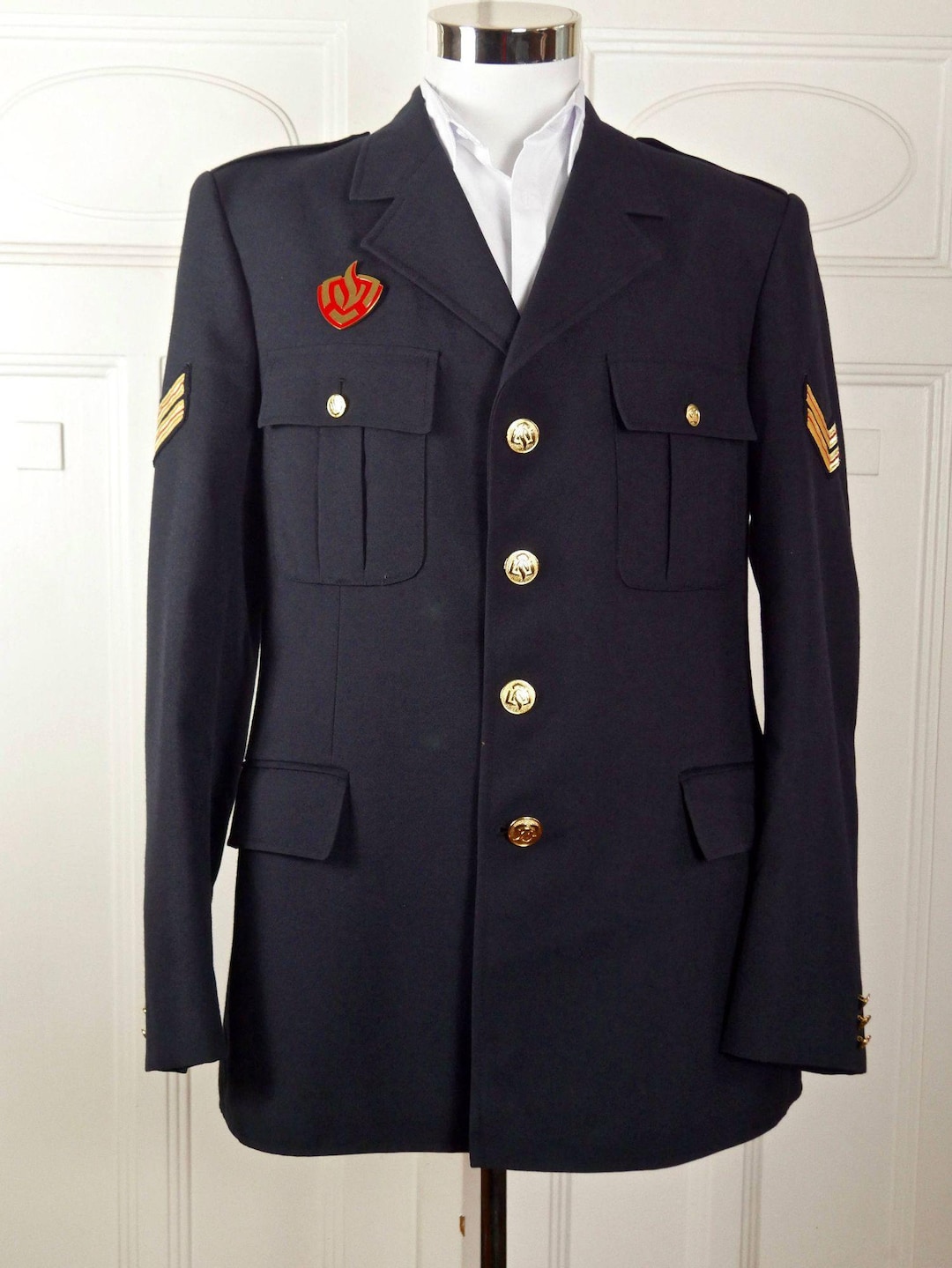 Fireman Jacket, European Vintage Military Style Fire Services First ...