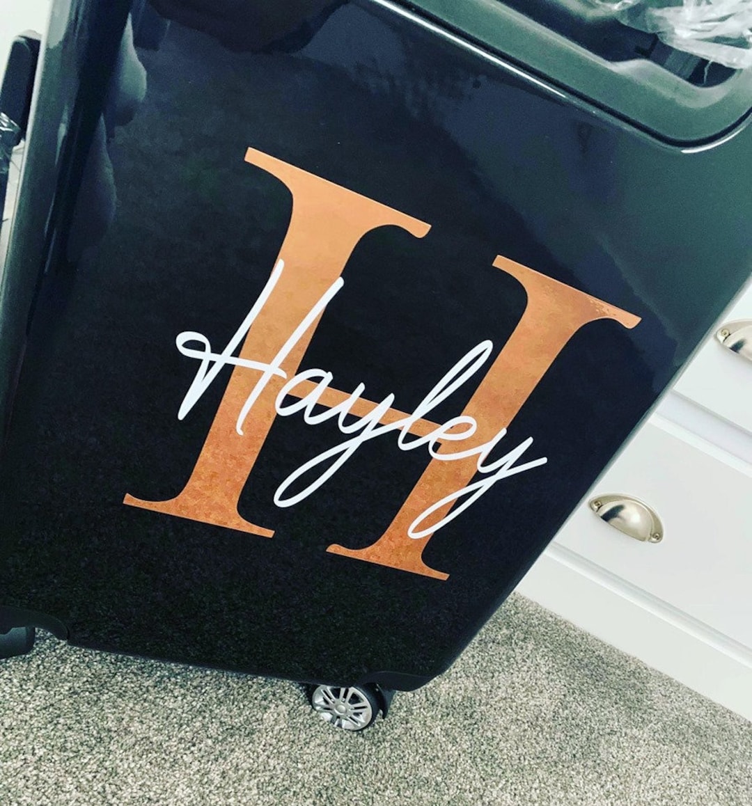 Suitcase STICKER Initials Name Personalised Decal Vinyl - Etsy