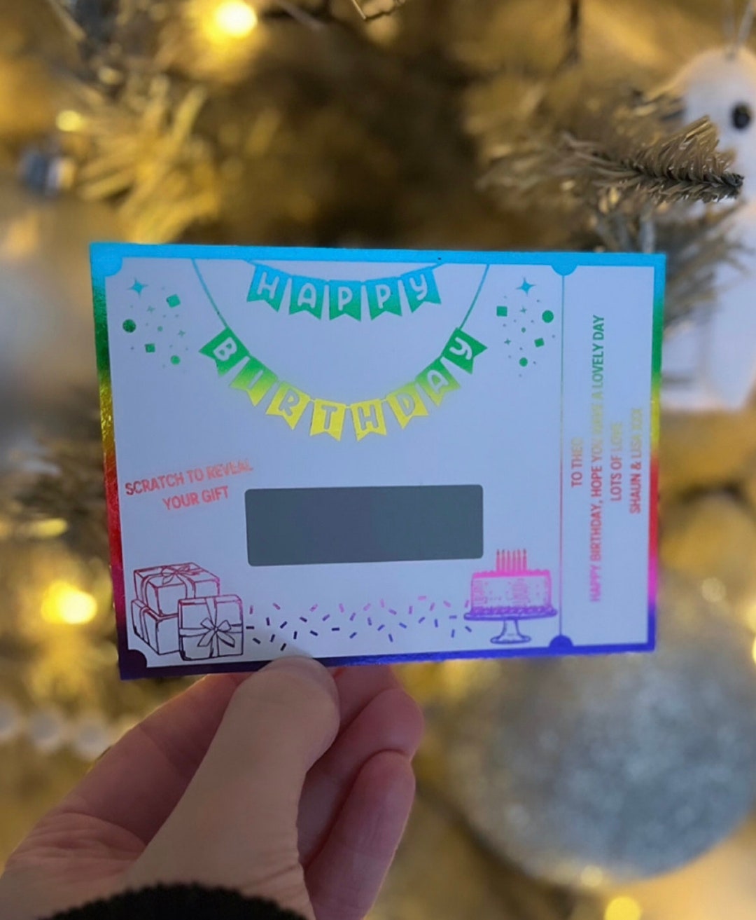 Personalised Birthday Scratch Card, Surprise Scratch and Reveal Card ...