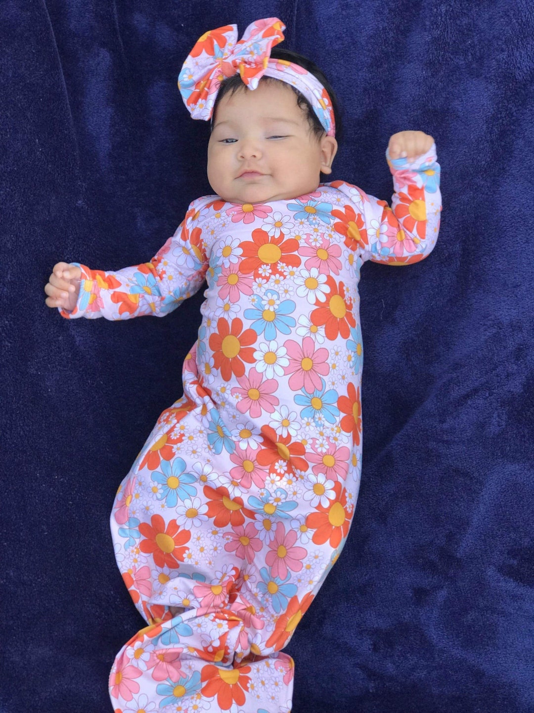 Baby Gown, Ruffle Gown, Floral Gown, Going Home Outfit, Baby Shower ...