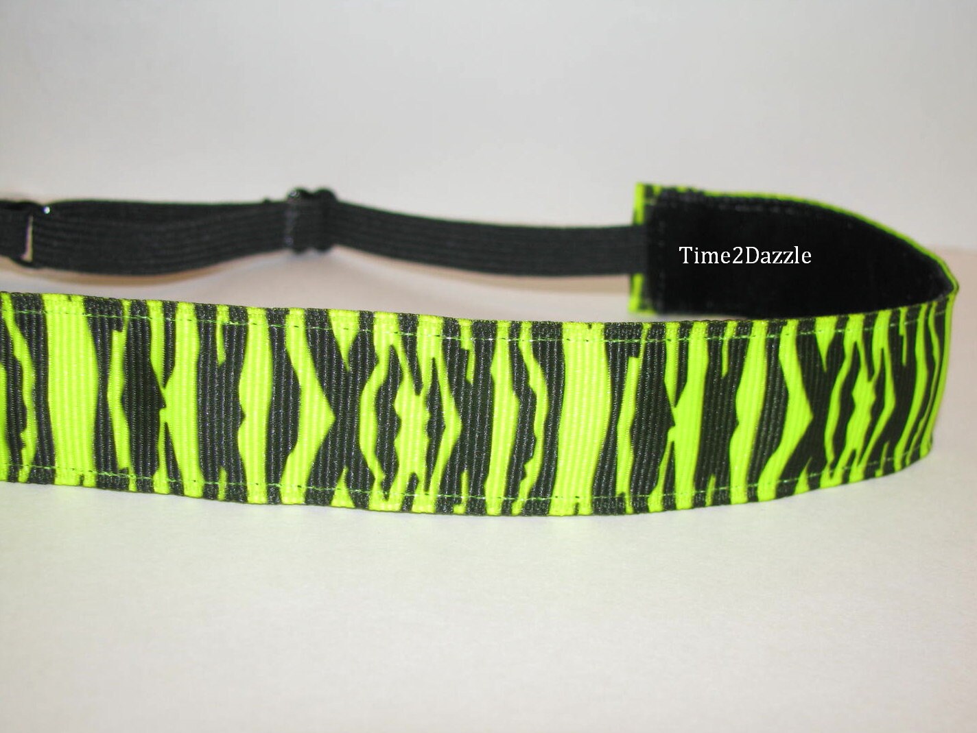 Neon ZEBRA Print Adjustable Headband Non Slip Velvet Back Head Band ...