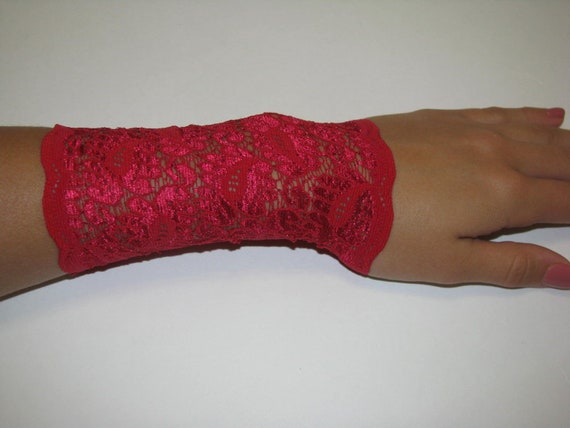 RED LACE Wrist Cuff Stretch Lace Bracelet Arm Band Tattoo | Etsy