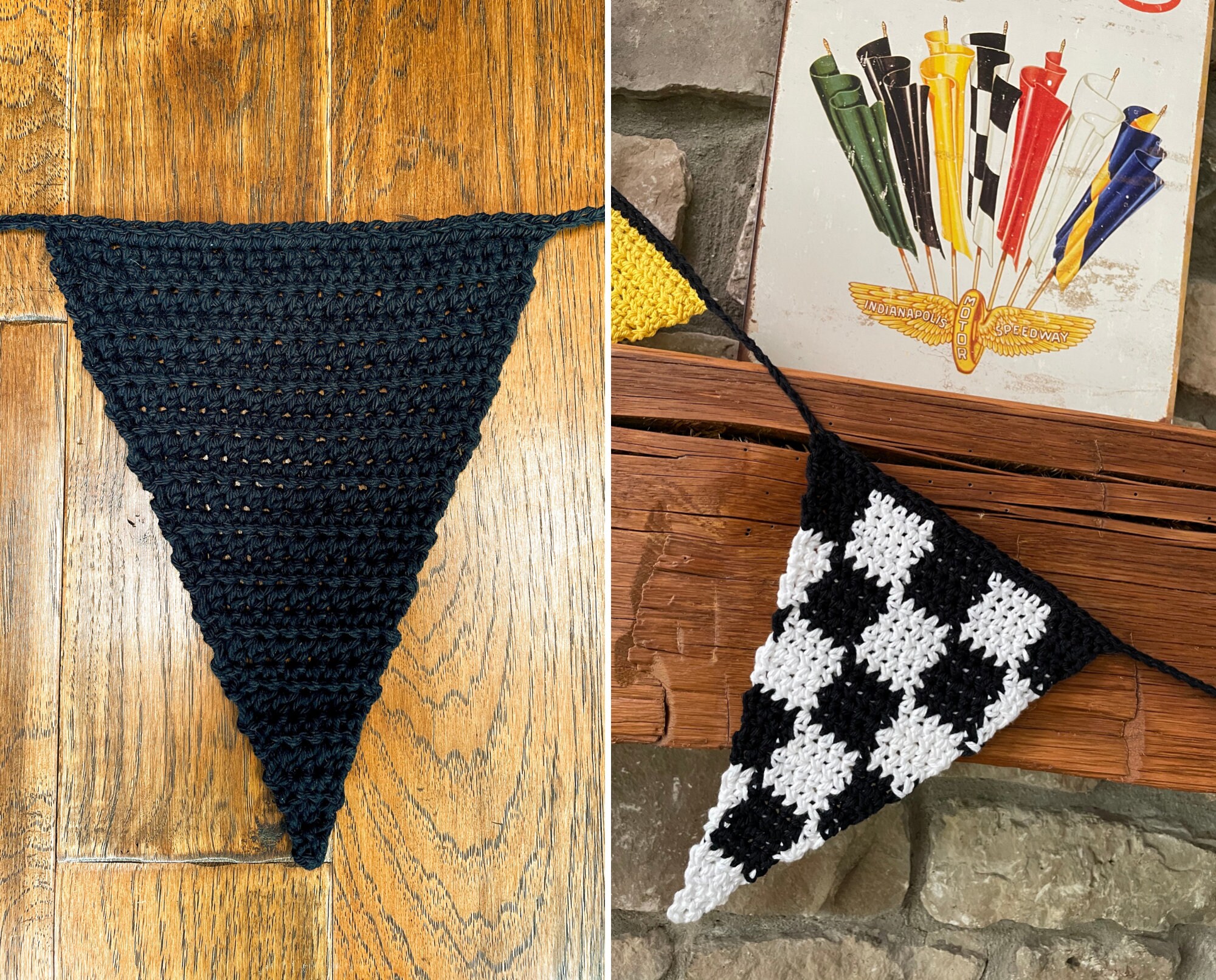 Crochet Race Flag Garland Pattern - Crochet Pattern for Race Flag ...