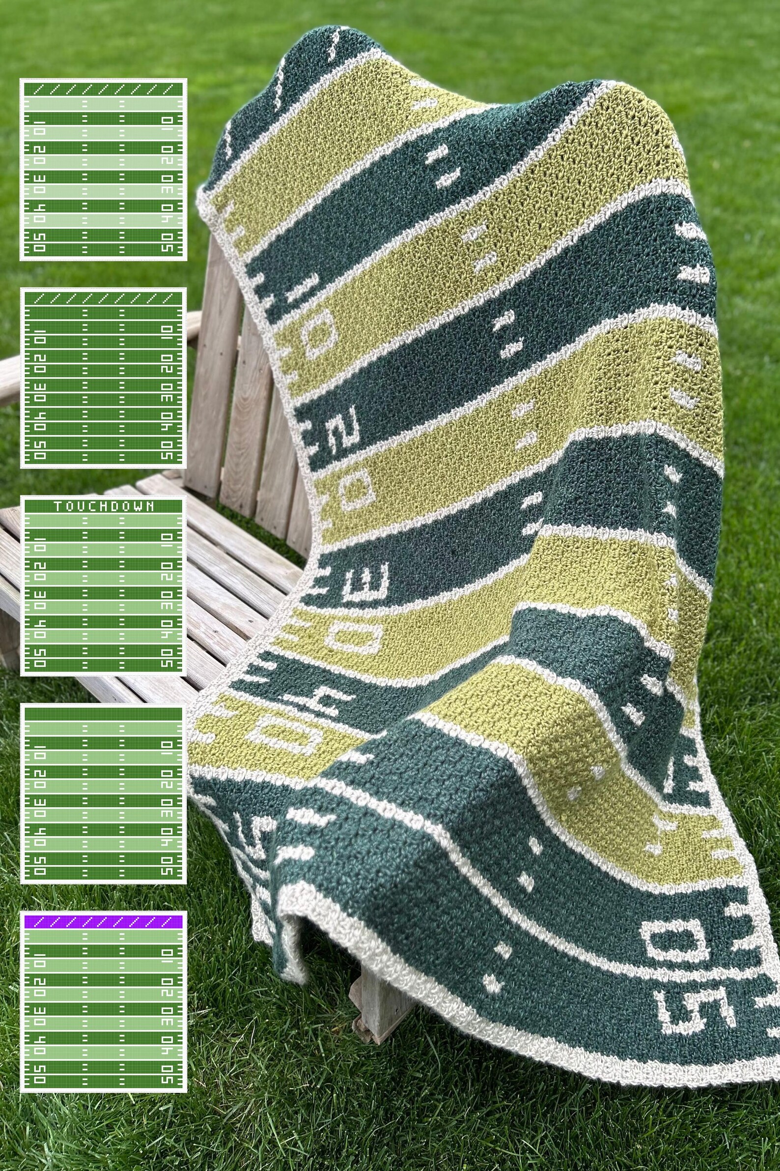 Football Field C2C Crochet Blanket Pattern - Crochet Football Field ...
