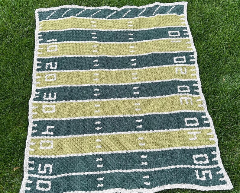 Football Field C2C Crochet Blanket Pattern - Crochet Football Field ...