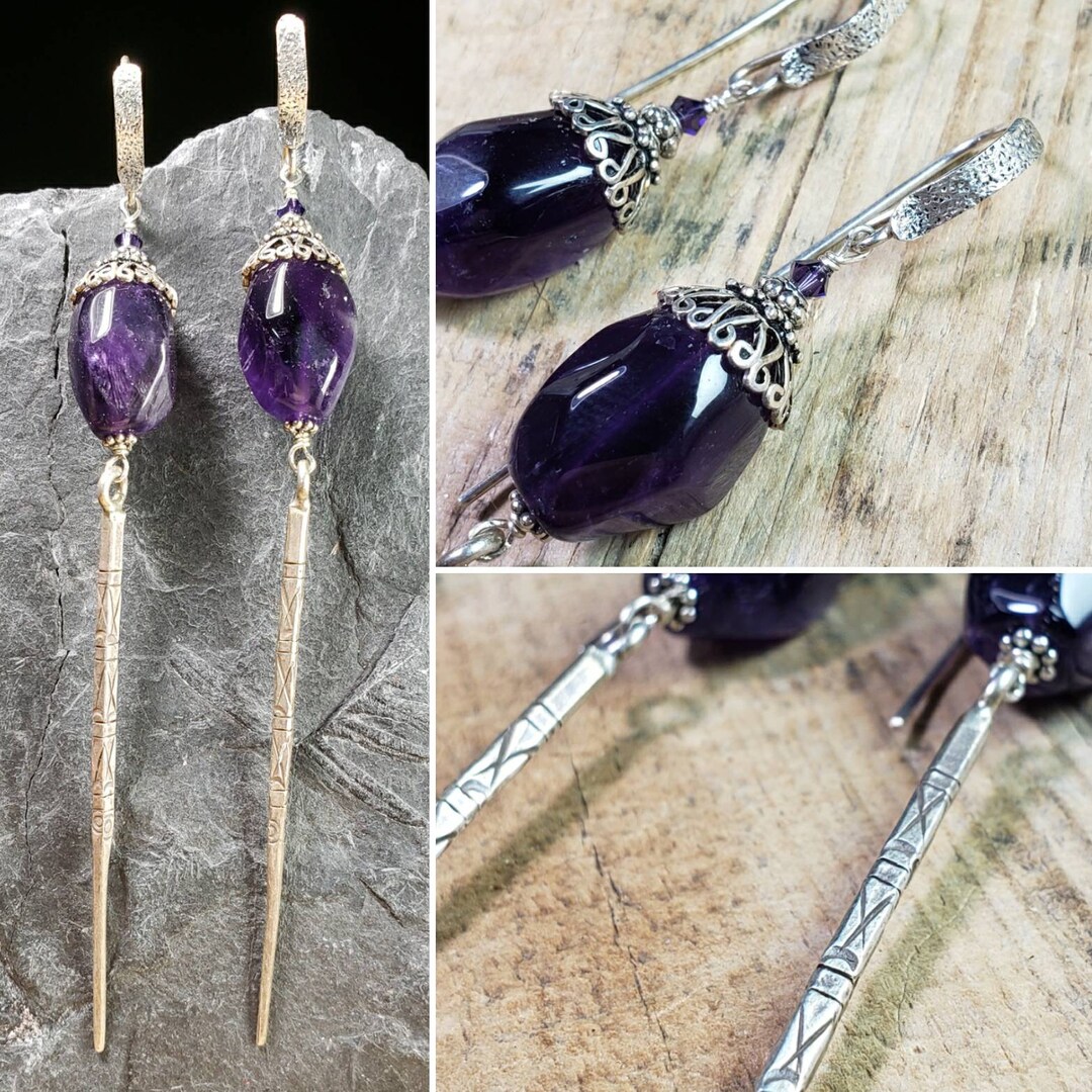 Amethyst Spike Earring Karen Hill Tribe Sterling Spike Sterling Artisan ...