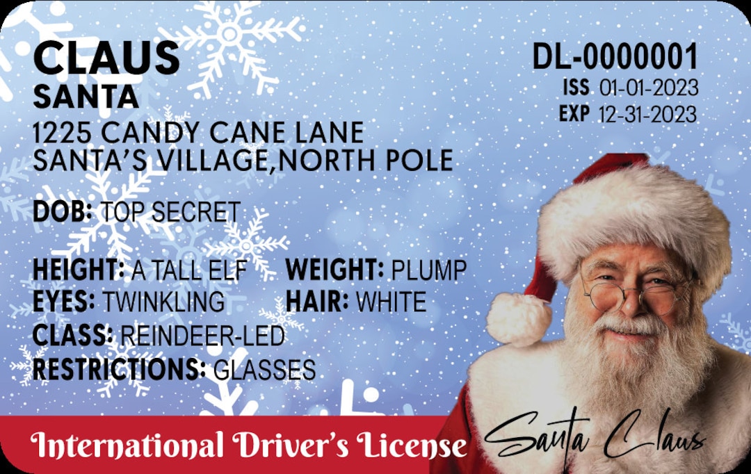 Santa Driver's License - Etsy
